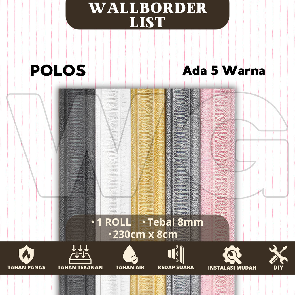 Jual WALL BORDER LIST FOAM 3D WALLPAPER Tebal 6mm Panjang 2,3 Meter ...