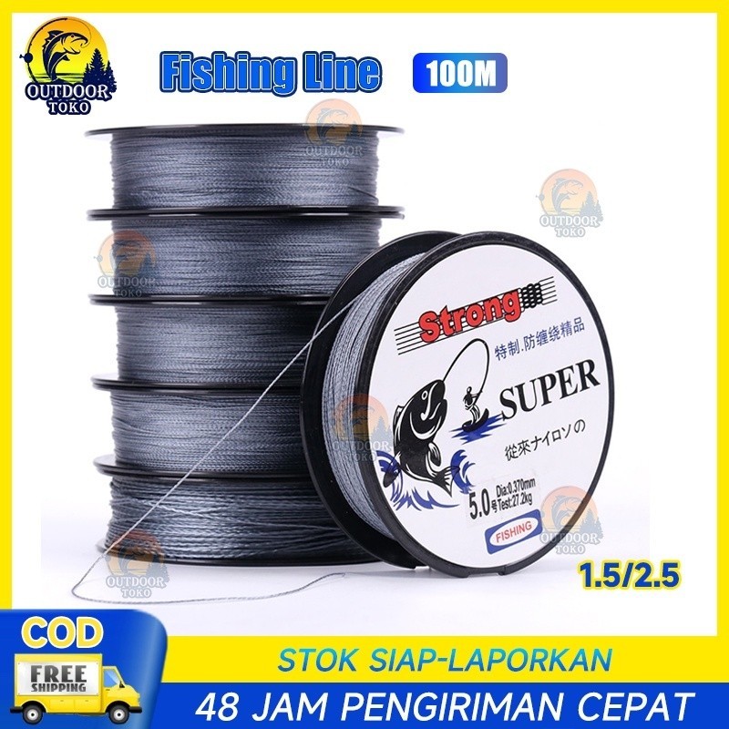 Jual SENAR PE 4X PANJANG 100M/200M WARNA ABU | Shopee Indonesia