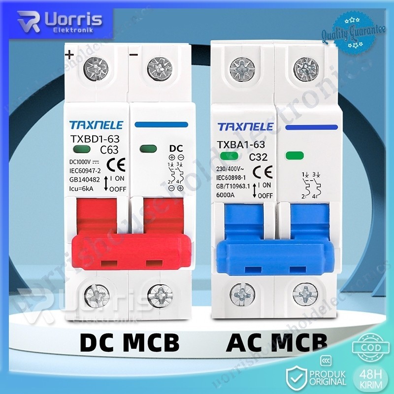Jual MCB DC 2P 10A 16A 20A 32A 40A 50A 63A 500V Circuit Breaker DC PV AKI LOAD | Shopee Indonesia