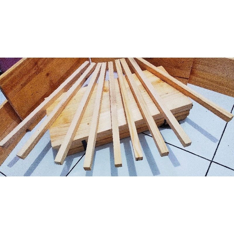 Jual stick kayu reng kayu jati belanda 2x2x100 cm sudah di amplas halus ...