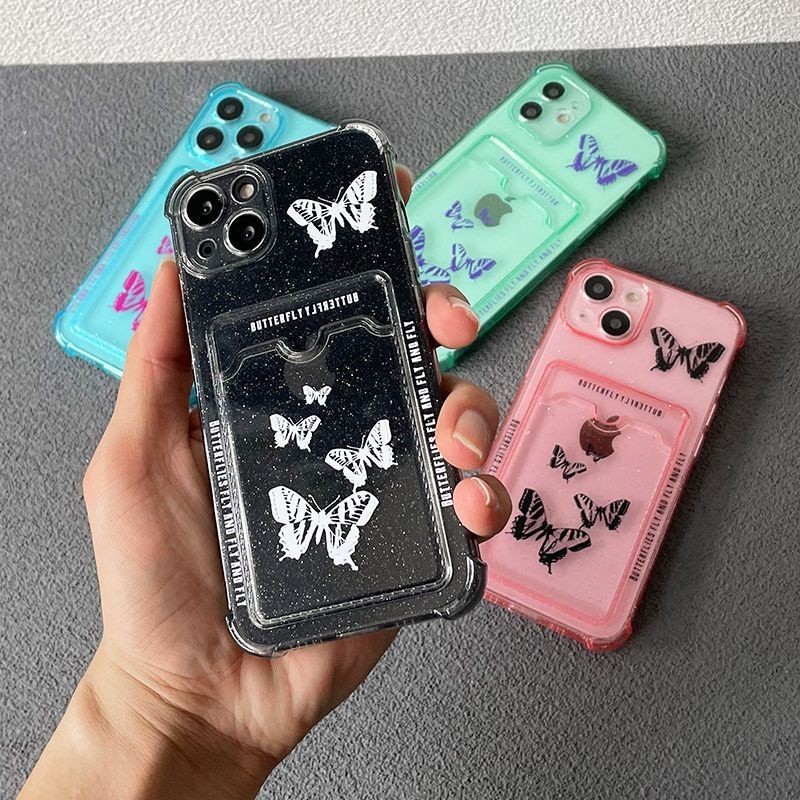 Jual Card holder hitam kupu-kupu Soft Casing HP Samsung a55 a54 a24 a05 a05s a15 a25 s21 fe s23 ...