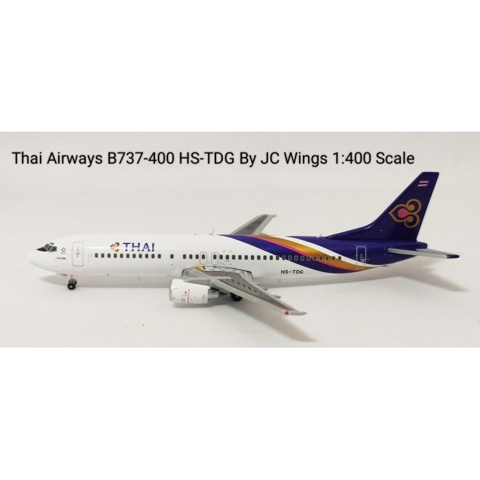 Jual DIECAST PESAWAT TERBANG Thai Airways B737-400 HS-TDG By JC Wings 1:400 Skala AIRCRAFT ...