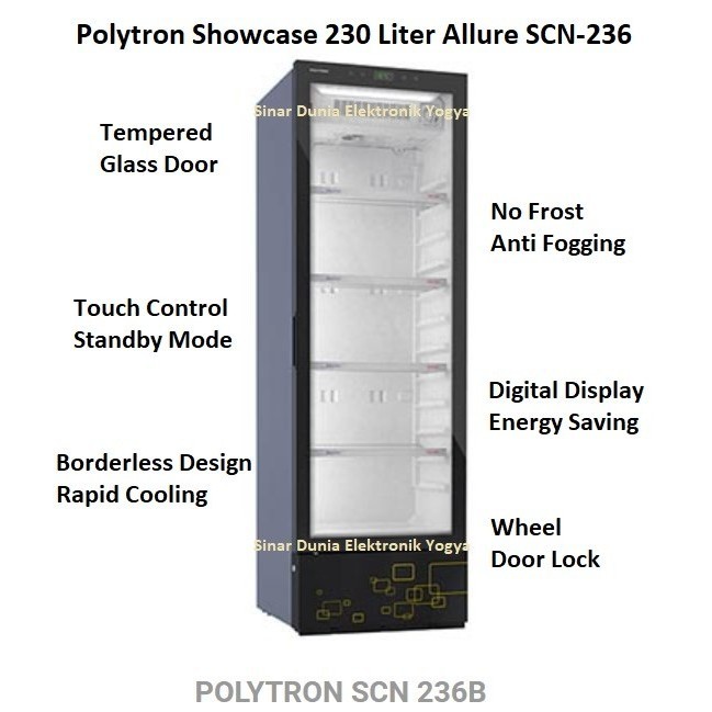 Jual Polytron Showcase 230 Liter SCN 236 Allure Lemari Pendingin ...