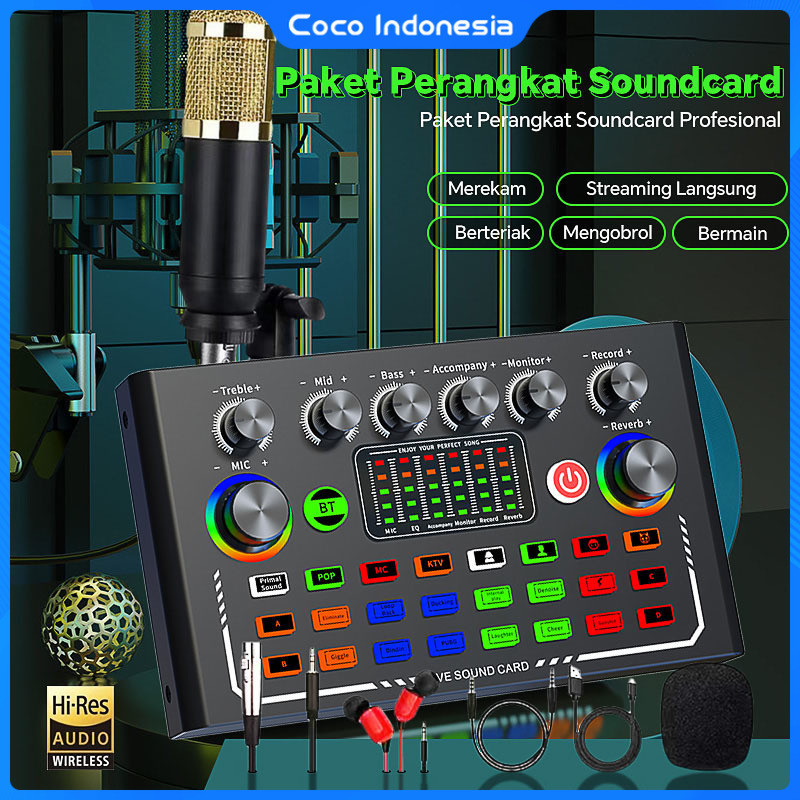Jual SoundCard Microphone Set Bluetooth Compatible Audio USB External ...