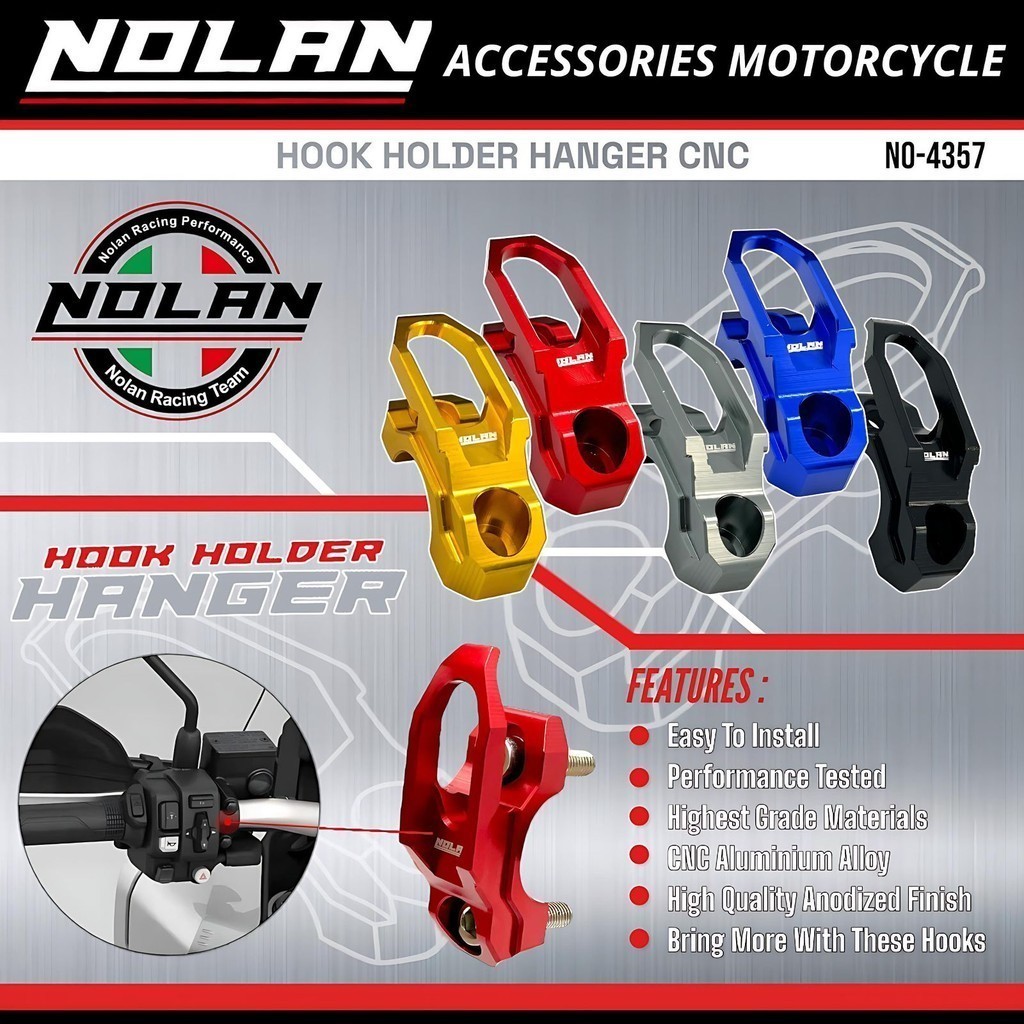Jual NOLAN Gantungan Barang Stang Motor G4357 Bahan Full aluminium ...
