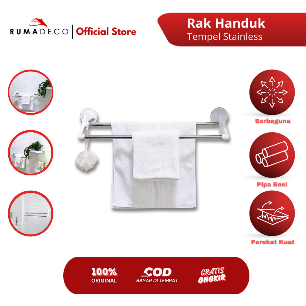 Jual Rumadeco Rak Handuk Tempel Dinding Kamar Mandi | Rak Gantung ...