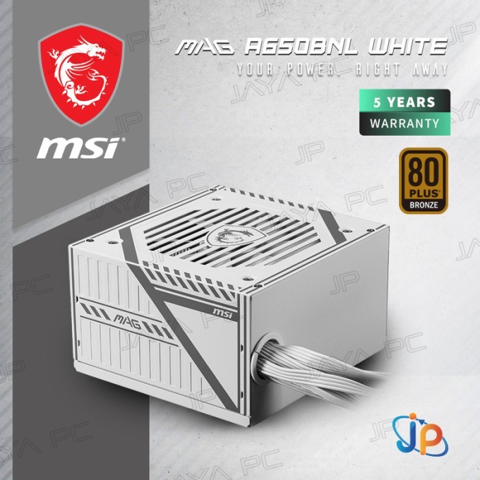 Jual MSI MAG A650BNL White 650W PSU - Power Supply 650 Watt 80+ Bronze | Shopee Indonesia