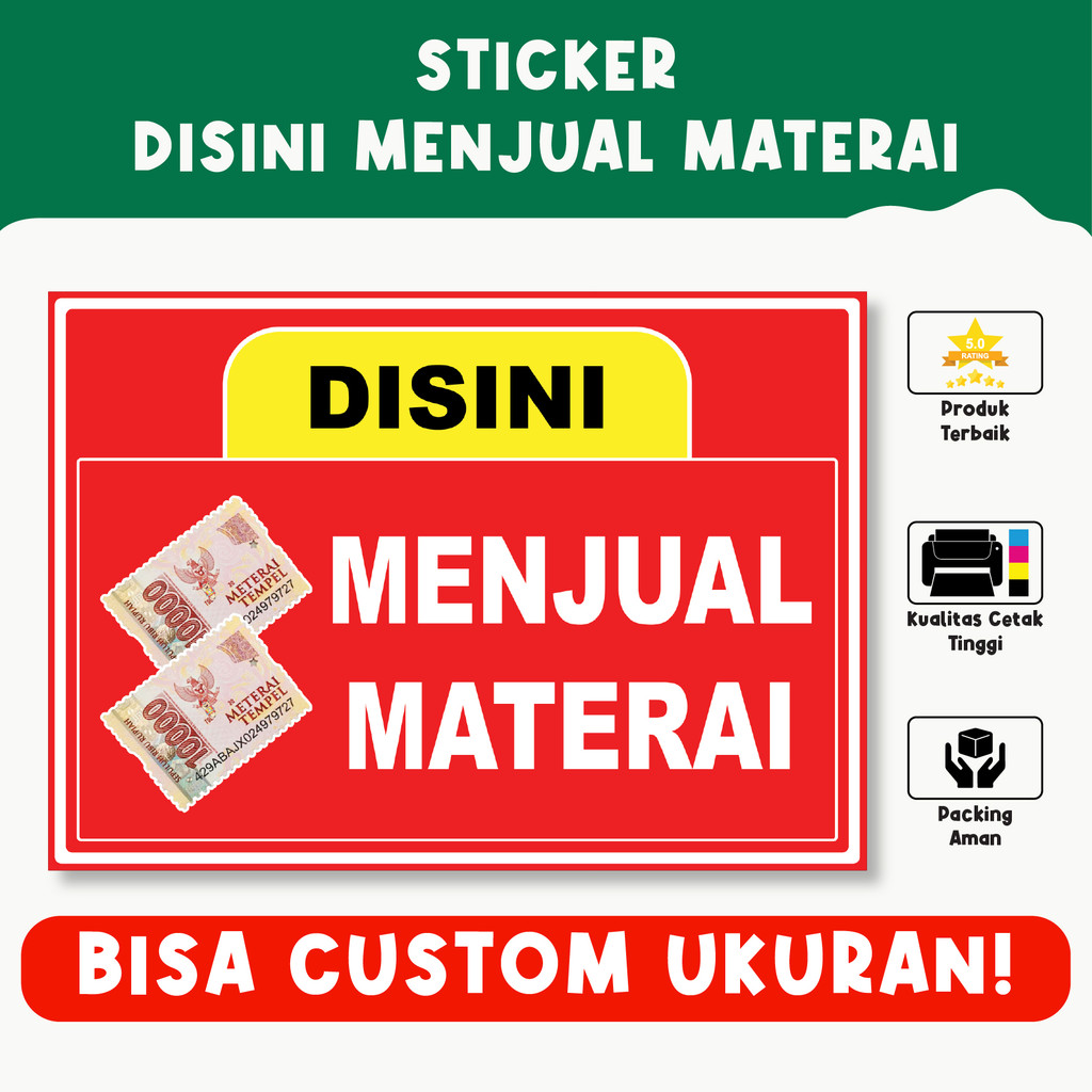 Jual Sticker Disini Menjual Materai – Tahan Air, Vinyl Premium, Custom ...