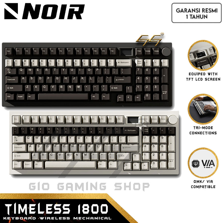 Jual Noir Timeless1800 Keyboard Mechanical Wireless Full Size Gasket ...