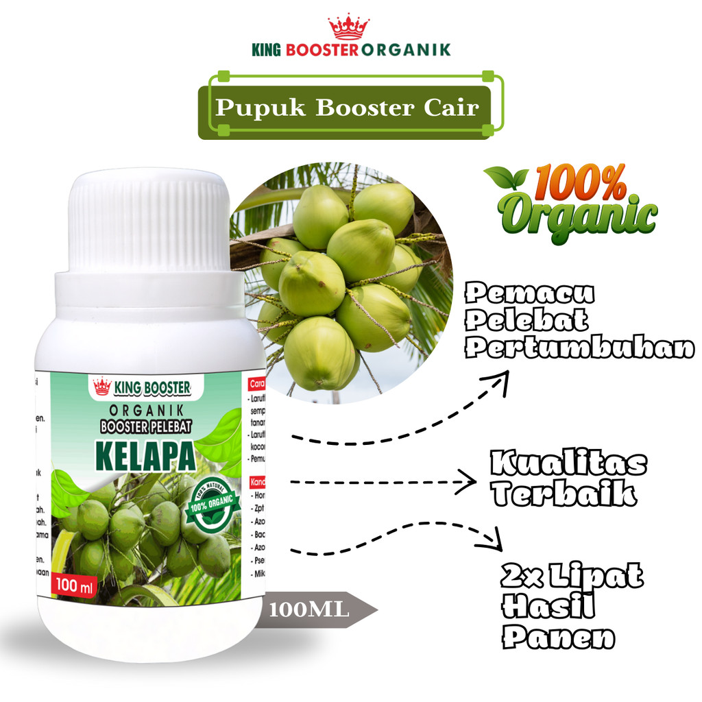 Jual Pupuk Organik Cair Plus Hormon 100ml Booster Kelapa, Nutrisi Tanaman Agar Berbuah Lebat ...