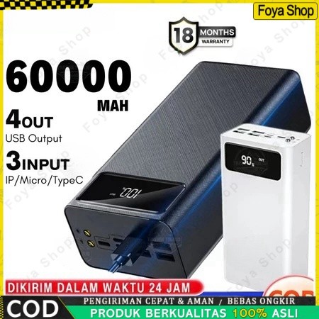 Jual 60000mAh Powerbank Fast Charging Full Capacity 4 USB Charge Ports ...