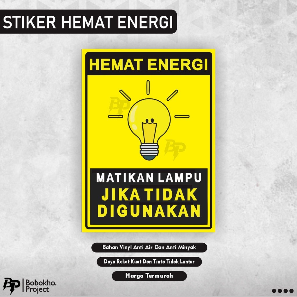 Jual STICKER MATIKAN LAMPU / STICKER HARAP MATIKAN LAMPU / STICKER HEMAT ENERGI / STICKER HEMAT ...