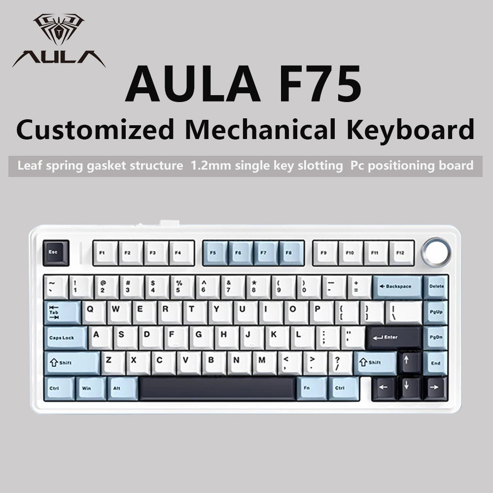 Jual AULA F75 2.4G Wireless/Bluetooth/Wired Gaming Mechanical Keyboard RGB Customized 75% Layout ...