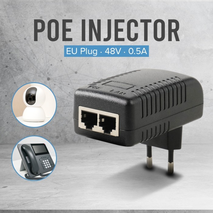 Jual Adaptor PoE Injector RJ45 48V 0.5A CCTV Access Point WiFi IP Cam ...