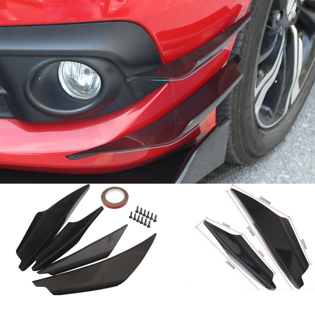 Jual 4Pcs Universal Car Front Bumpers Spoilers Set scratch strip Carbon ...