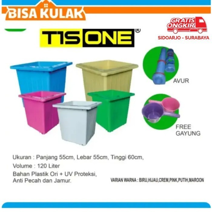 Jual Bak Mandi Plastik Kotak Tisson FREE Avur dan Gayung / Bak Mandi ...