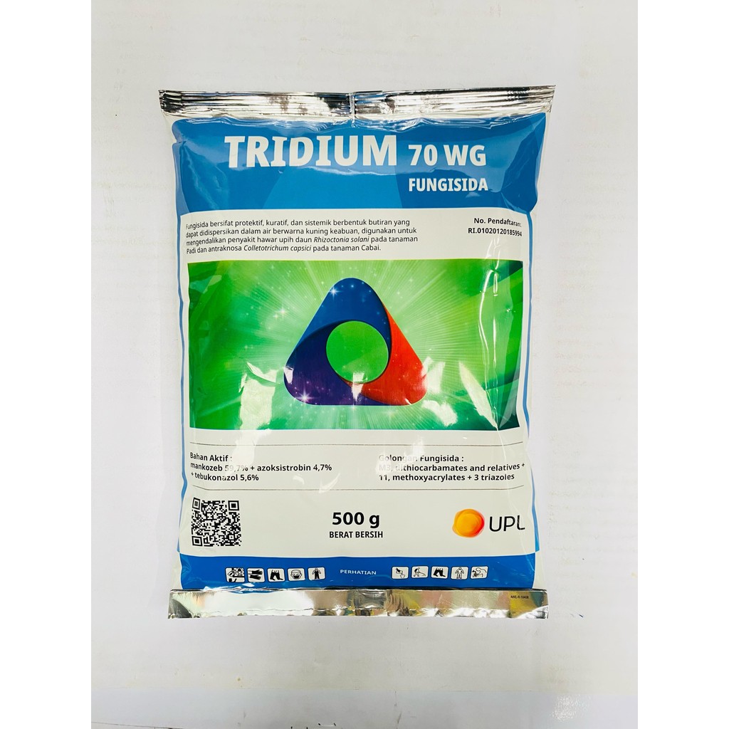 Jual Fungisida triple action pengendali jamur isi 500gr TRIDIUM 70WG ...