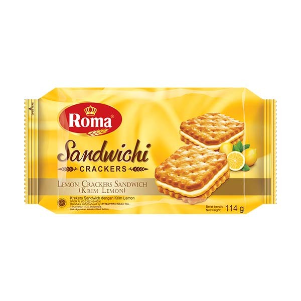 Jual Roma Biskuit Sandwich Crackers Krim Lemon 114 gr | Shopee Indonesia