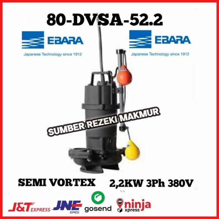 Jual Pompa EBARA 80DVSA52.2 Submersible Pump Ebara 3Hp 3Ph Air Kotor Auto | Shopee Indonesia