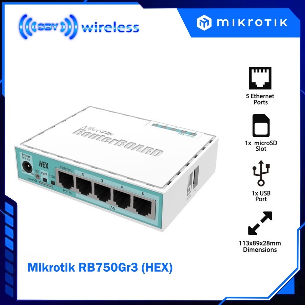 Jual Mikrotik RB750Gr3 MikroTik RouterBOARD RB 750Gr3 HEX | Shopee ...