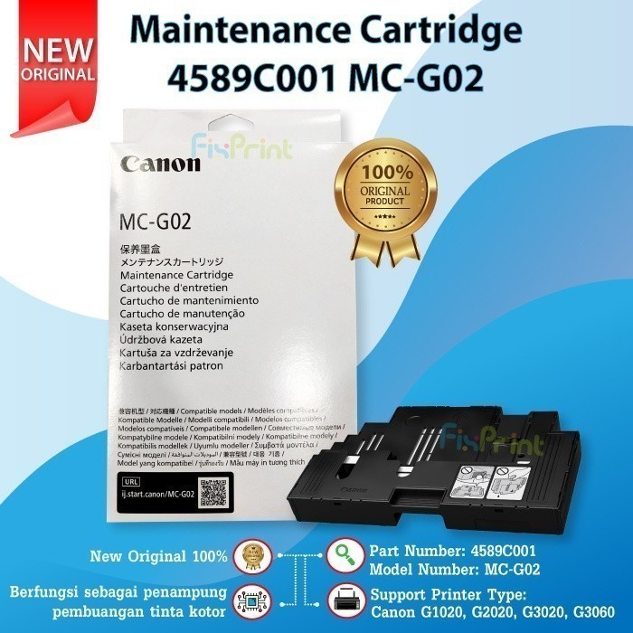 Jual Maintenance Box Cartridge Canon MC-G02 MC G02 Waste Ink Printer Canon G1020 G2020 G3020 ...