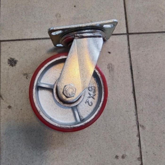 Jual Roda Trolley Pu Heavy Duty 5 inch Hidup | Shopee Indonesia