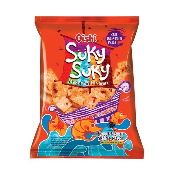 Jual Oishi | Suky Suky Snack Rasa Udang Manis Pedas | 60 gram | Shopee Indonesia