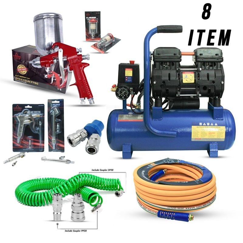 Jual Paket Bengkel // Paket Cat Mesin Kompresor Pompa Angin 1 HP ...