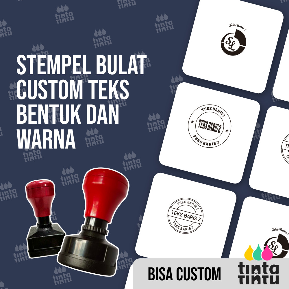 Jual Stempel Bulat / Lingkaran Custom Teks Bentuk dan Warna | Shopee ...