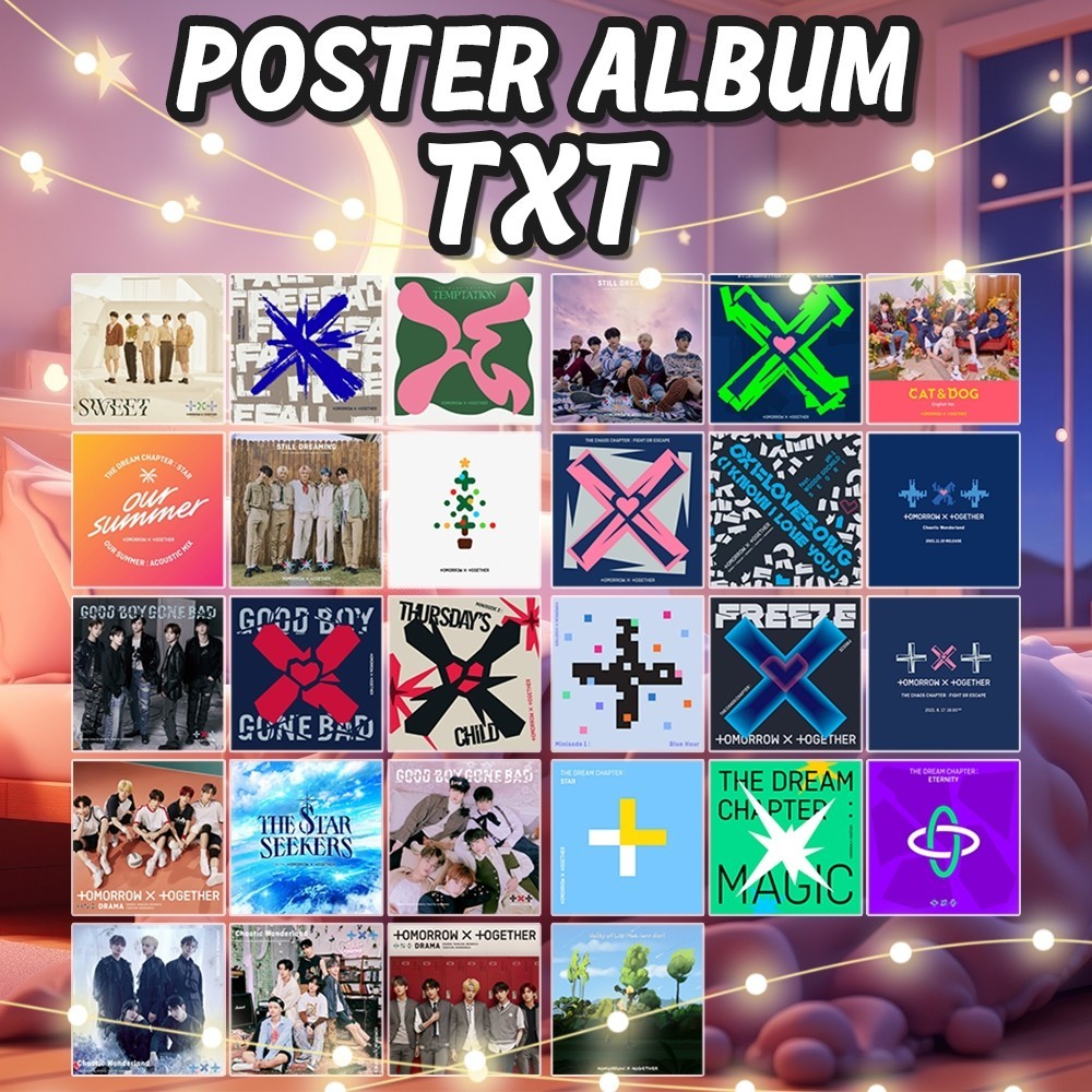Jual POSTER TXT ALBUM COVER | Hiasan Dinding Kamar Album Wall Decor ...