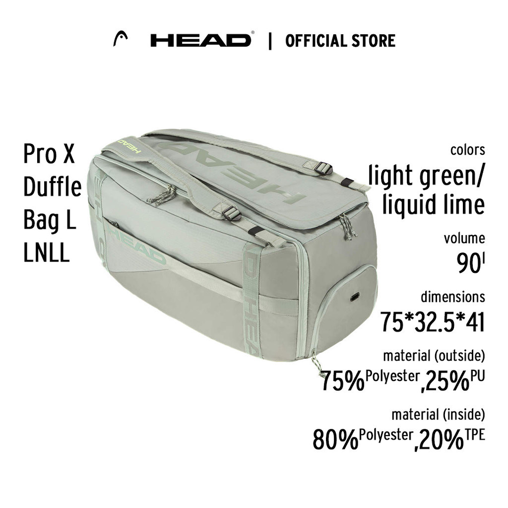 Jual HEAD Duffle Bag Extreme Pro L Light Green/Liquid Lime - Tas Tennis ...