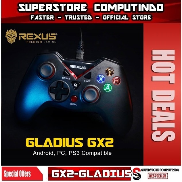 Jual [Best] Rexus Gladius GX2 Pro Gaming Gamepad - Joystick - Hitam ...