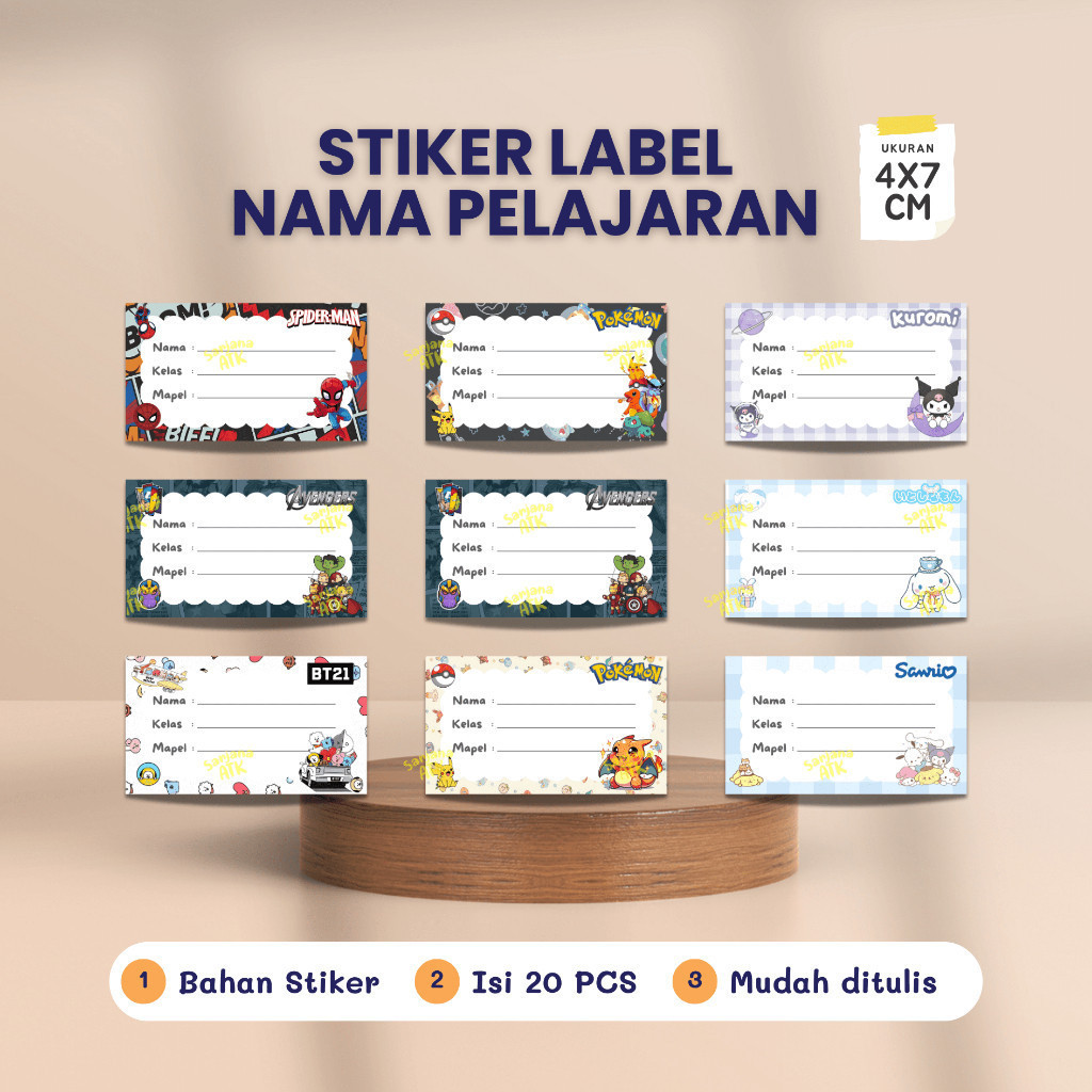 Jual Stiker Label Nama Buku Pelajaran Karekter / Label Buku / Stiker ...