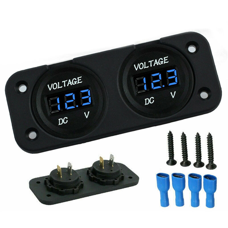 Jual DC 12V/24V Digital Voltmeter Waterproof Car Dual Battery LED ...