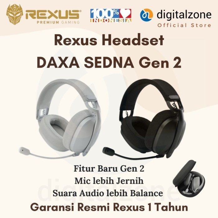 Jual Rexus Headset DAXA SEDNA Wireless 3 in 1 Connection Headset Gaming ...