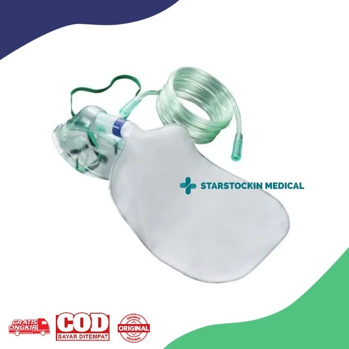 Jual Hi Oxygen Mask Masker Oksigen + Kantong Dewasa Onemed | Shopee ...