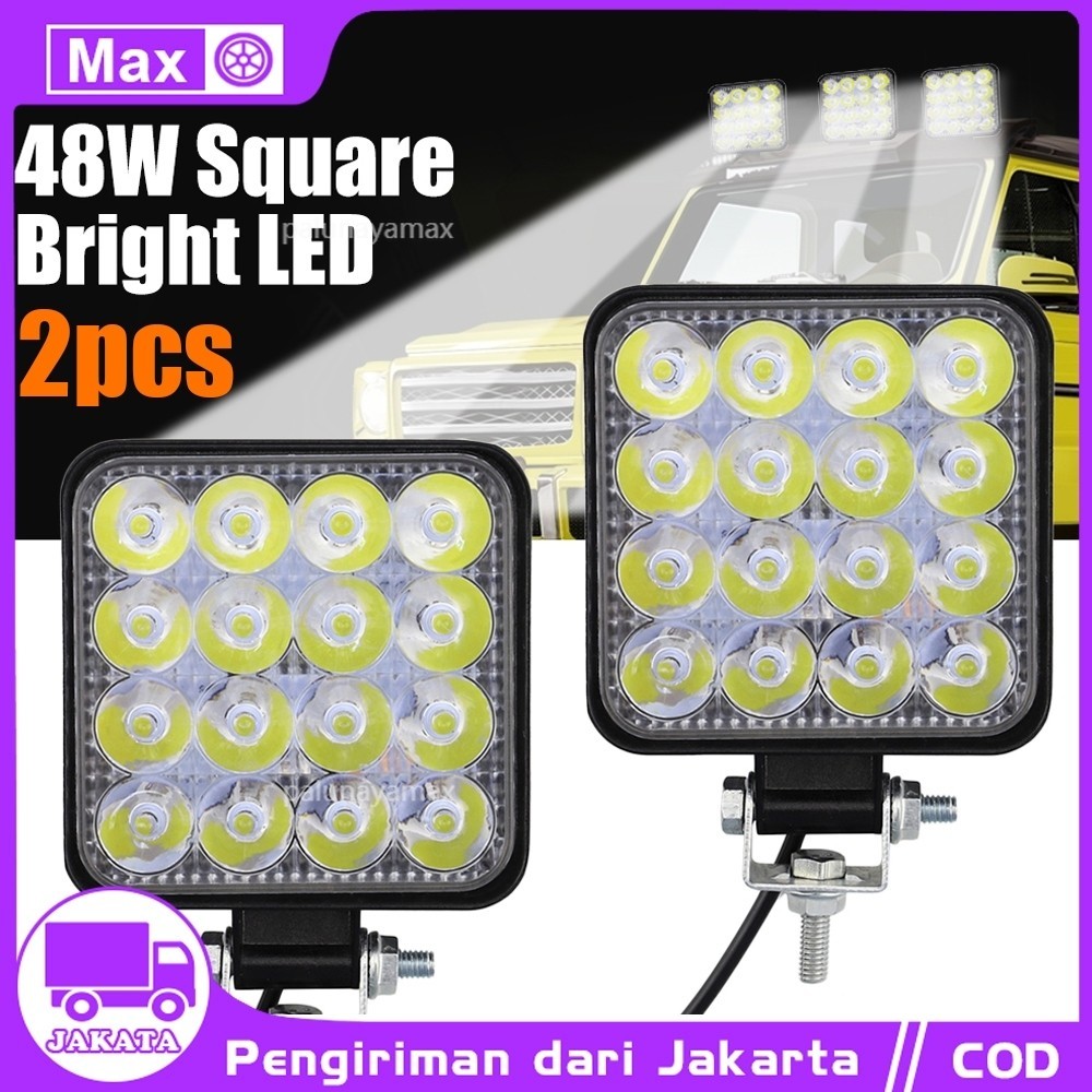 Jual Lampu Tembak Sorot LED Worklight 16Mata 48Watt 24V Kotak&Bulat ...