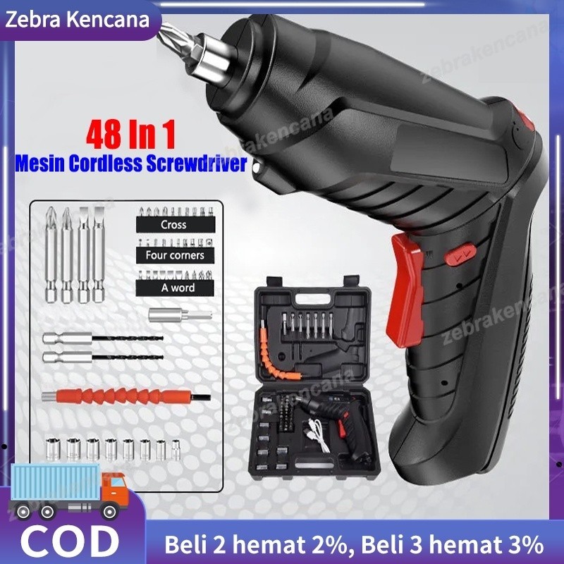 Jual 48 In 1 Mesin Cordless Screwdriver Obeng Listrik Set 4.2V Obeng ...