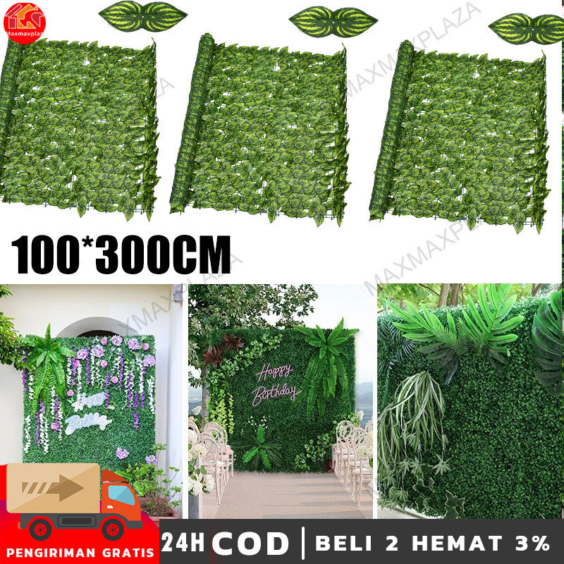 Jual Daun Rambat Sintetis 100cmx300cm Rumput Buatan Plastik Dinding ...