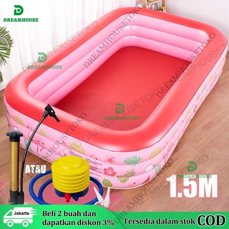 Jual 1.5-3.1M Kolam Renang Anak Jumbo 3Rings Kolam Renang Keluarga Tiup ...