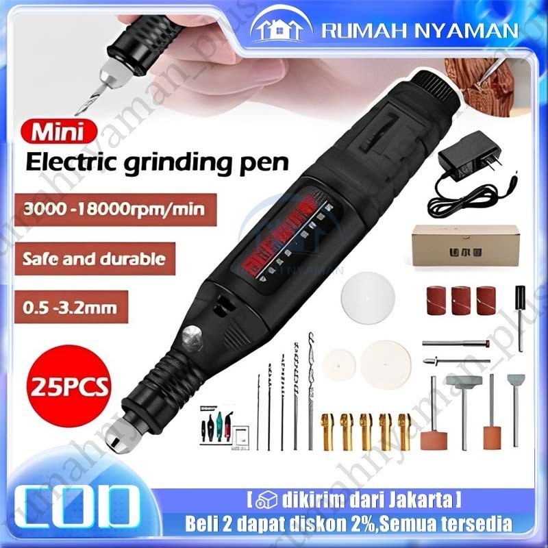Jual Bor Mini 12V DC 3000-18000 RPM Mini Drill Electric Engraver ...