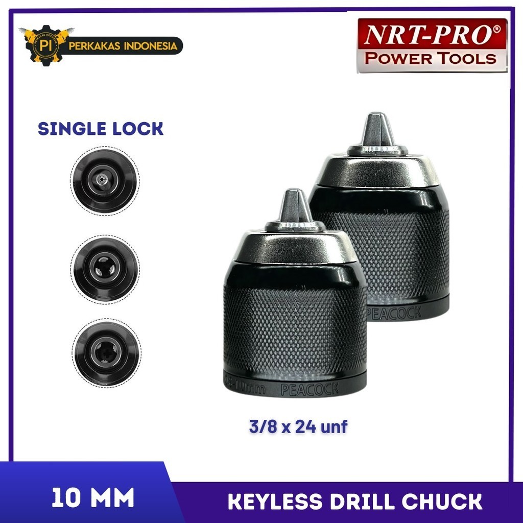 Jual Kepala Bor Baterai Cordless 10 mm Key less Drill Chuck Single Lock ...