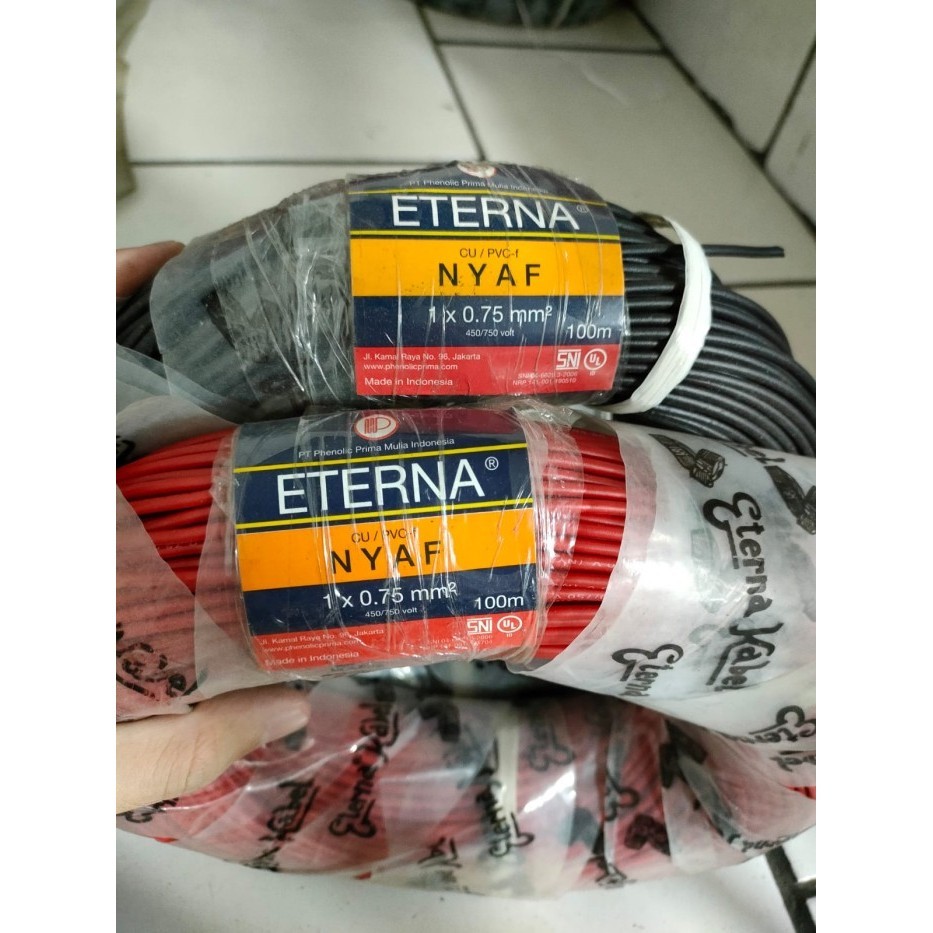 Jual Kabel Eterna Kabel Listrik Serabut / kabel NYAF 0.75 mm 100 meter | Shopee Indonesia