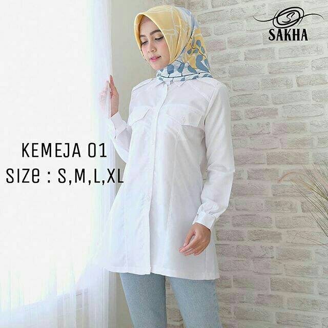 Jual Sakhapremium.id - COD Kemeja Putih Polos Wanita Kerja Kantoran PNS Guru PPL Jumbo Terlaris ...