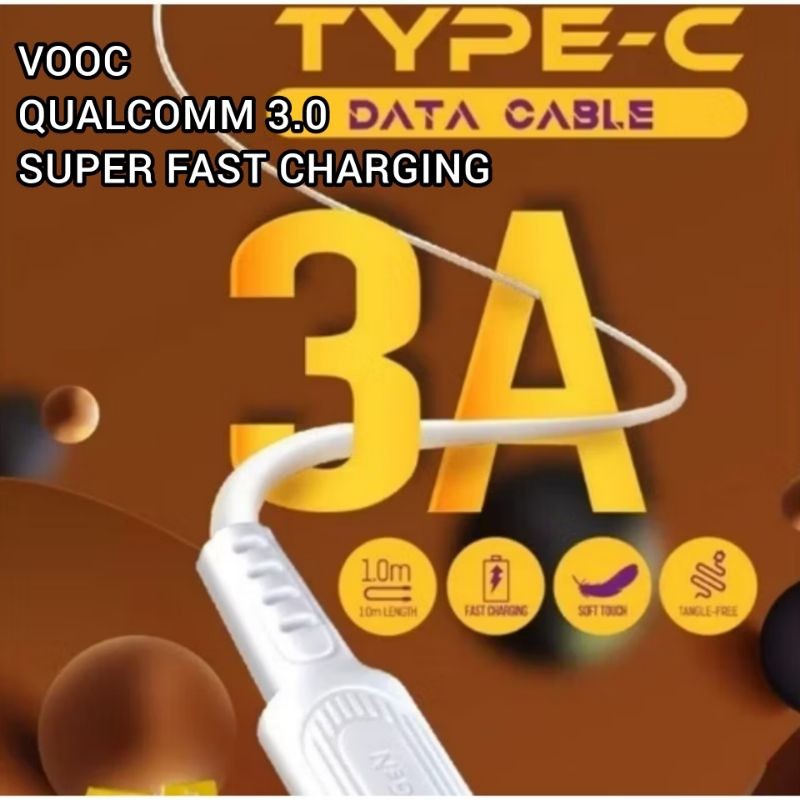 Jual kabel data type C 3A VOOC SUPER FAST CHARGING Qualcomm Quick ...