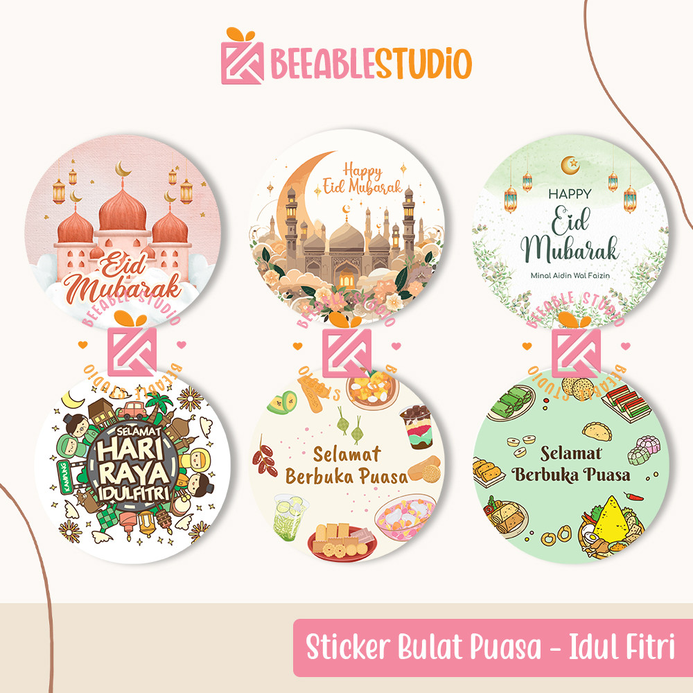Jual [30pcs] Sticker Bulat Stiker Ramadhan Puasa Idul Fitri Lebaran Eid ...
