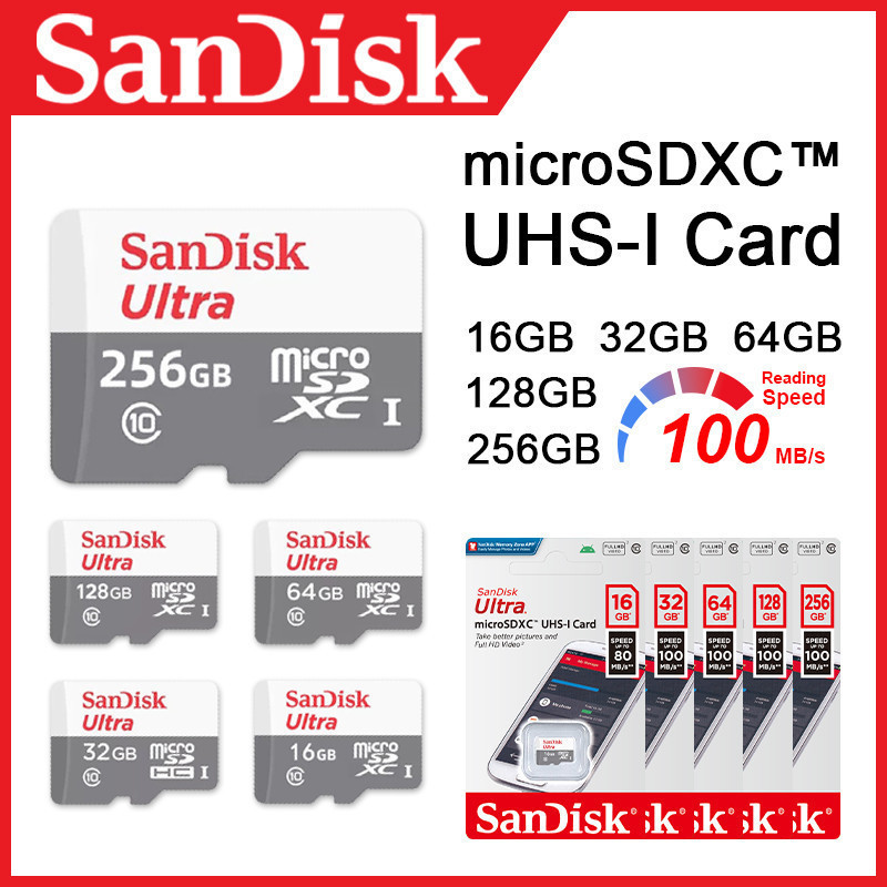 Jual SanDisk Ultra Memory Card 16GB 32GB 64GB 128GB 256GB Micro SD Card ...