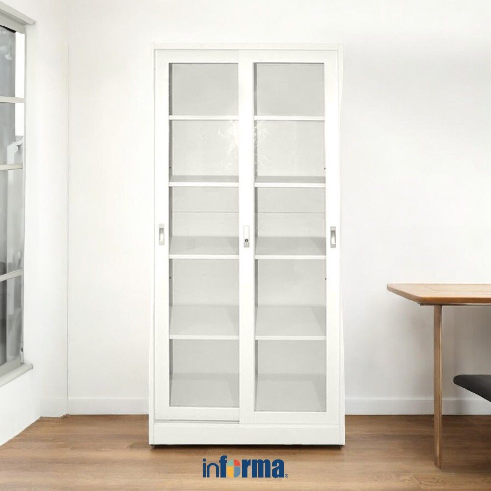 Jual Informa Lemari Arsip Kantor Metal Pintu Kaca Geser High - Putih ...
