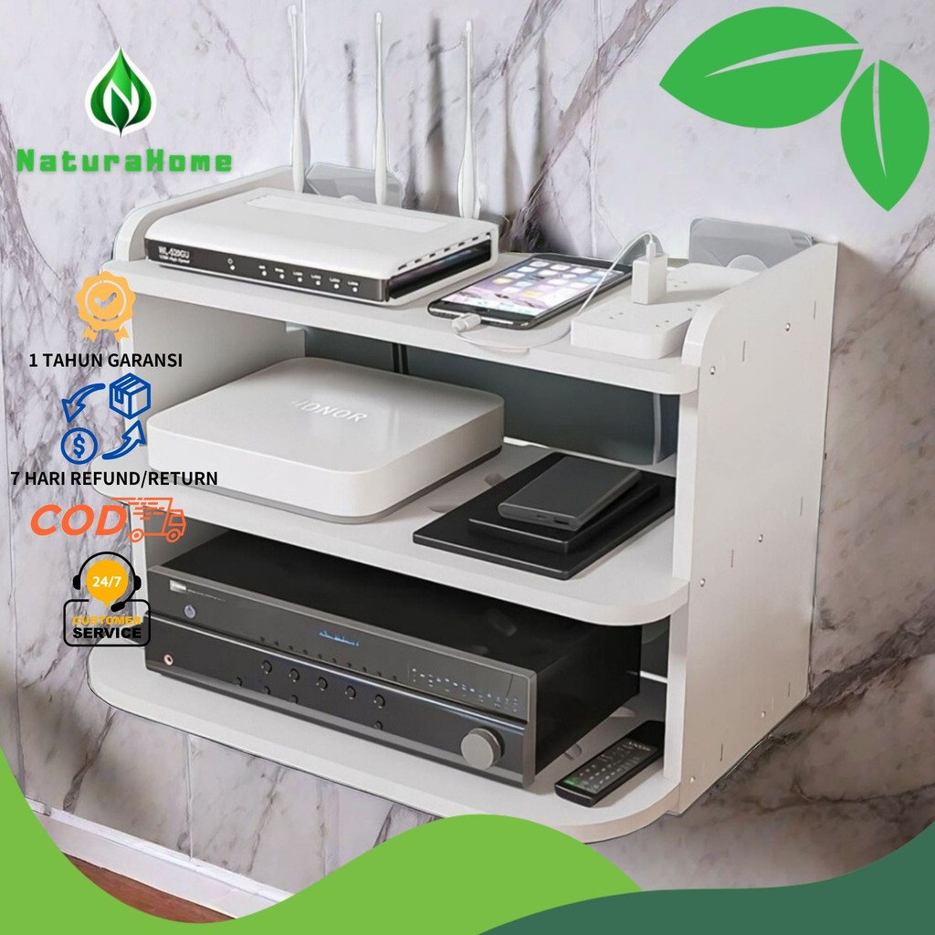 Jual NaturaHome - Rak Dinding Modem Router Wifi 3 Tingkat | Shopee ...