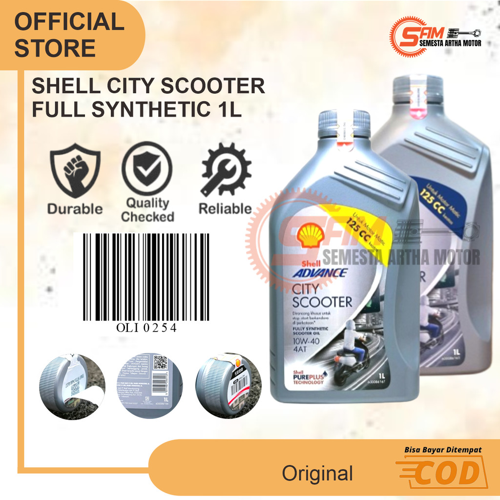 Jual Shell Advance City Scooter Full Synthetic API SP/JASO MB 1 Liter ...